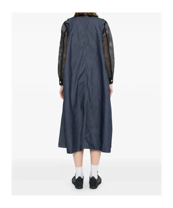 Comme Des Garçons Sleeveless V-neck Zip-up Dress