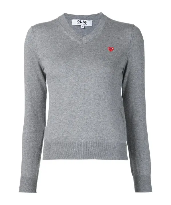 Play Comme Des Garcon Mini Heart V-neck Jumper