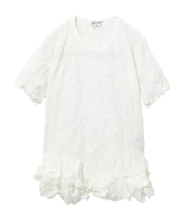 Comme Des Garçons Floral Appliqué Mesh T-shirt - White