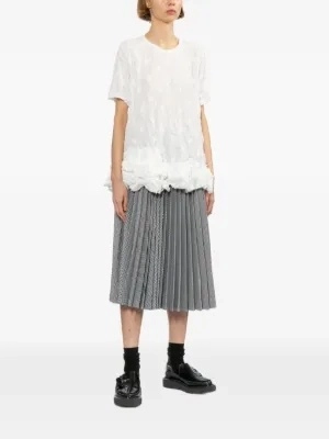 Comme Des Garçons Floral Appliqué Mesh T-shirt