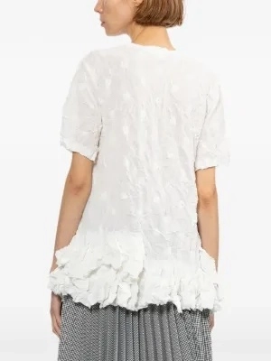 Comme Des Garçons Floral Appliqué Mesh T-shirt