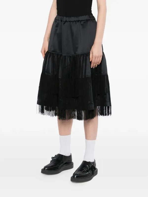 Comme Des Garçons Tassel-detail Layered Midi Skirt