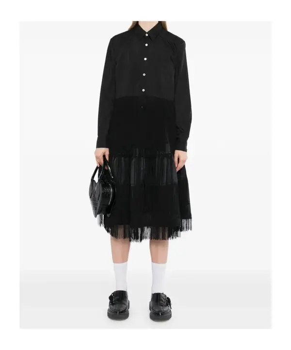 Comme Des Garçons Tassel-detail Layered Midi Skirt