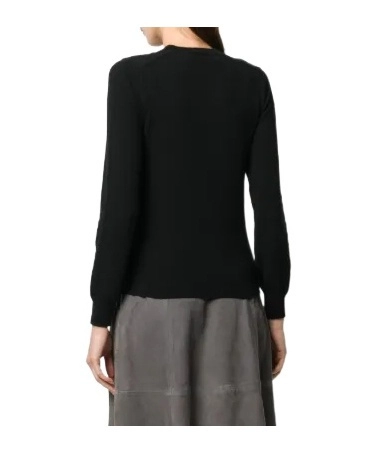 Play Comme Des Garcon Heart-patch V-neck Wool Sweater