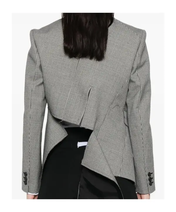 Comme Des Garçons Houndstooth Cut-out Jacket