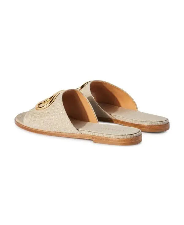 Off-White Logo-plaque Linen Slides