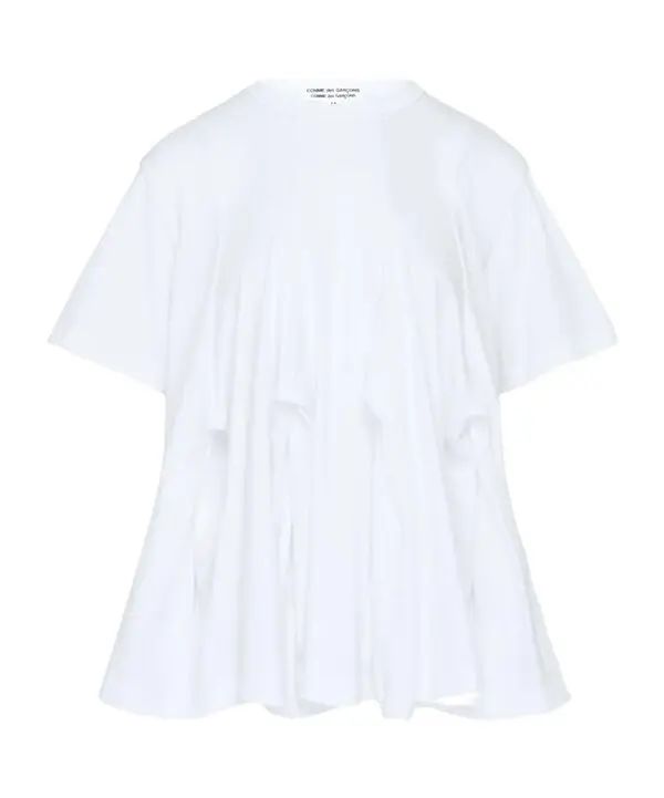 Comme Des Garçons Short-sleeved Pleated Top