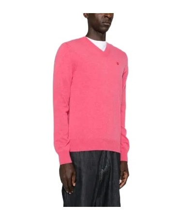Play Comme Des Garcon Heart-patch Wool Jumper