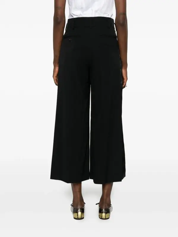 Comme Des Garçons Satin-panelled Pleated Trousers