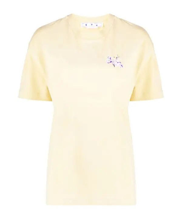 Off-White Floral Logo-print Short-sleeve T-shirt