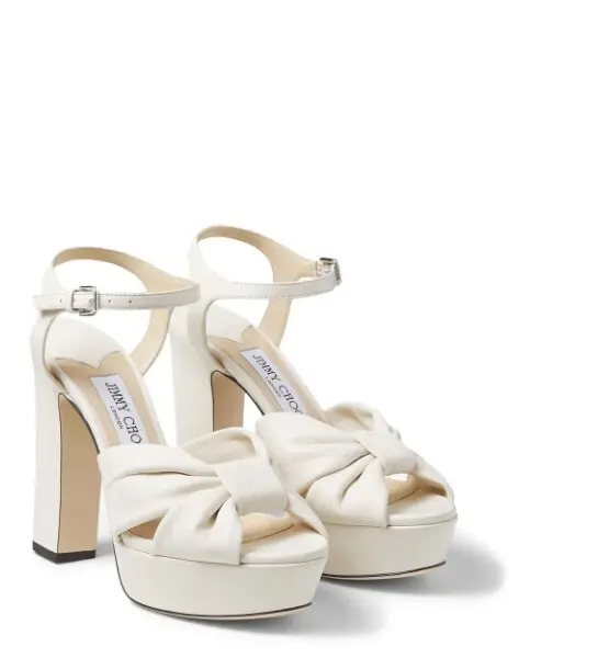 JIMMY CHOO Thick Square High Heel Sandals