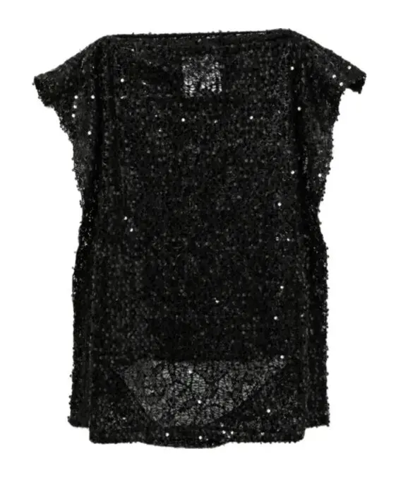 Junya Watanabe Sequin-embellished Boat Neck Top