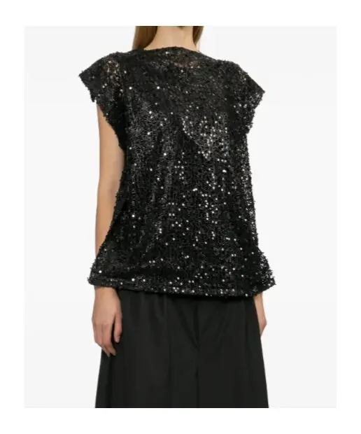 Junya Watanabe Sequin-embellished Boat Neck Top