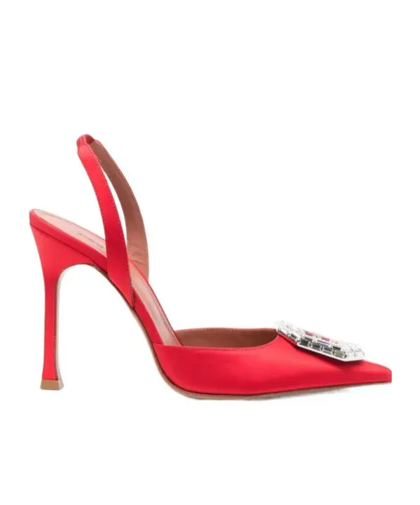 Amina Muaddi Crystal-embellished Pointed-toe High Heels
