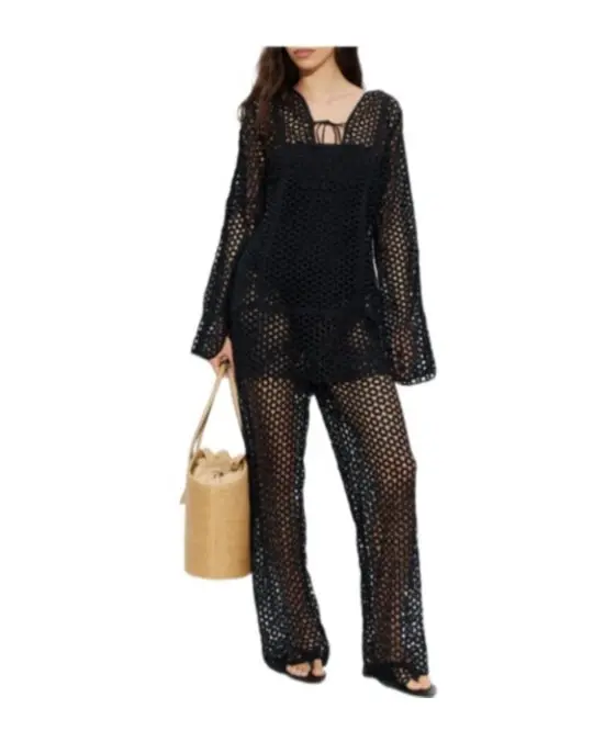 Cult Gaia Hollowed-out Drawstring Trousers