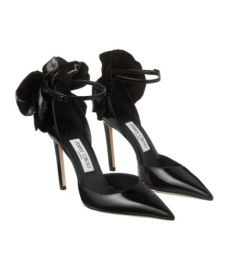 JIMMY CHOO Bow Wrap Ankle Strap High Heels