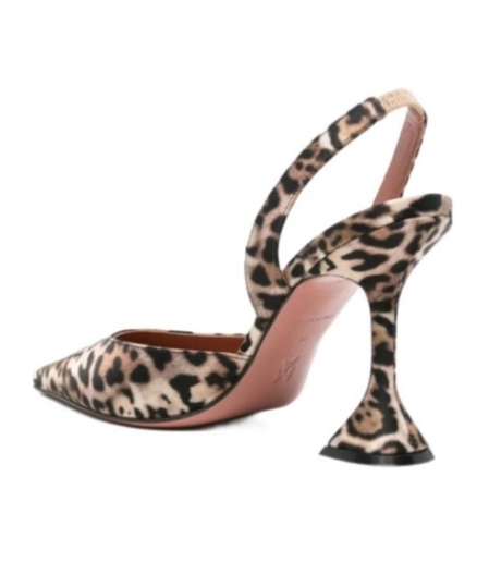 Amina Muaddi Leopard-print Ankle-wrap High Heels