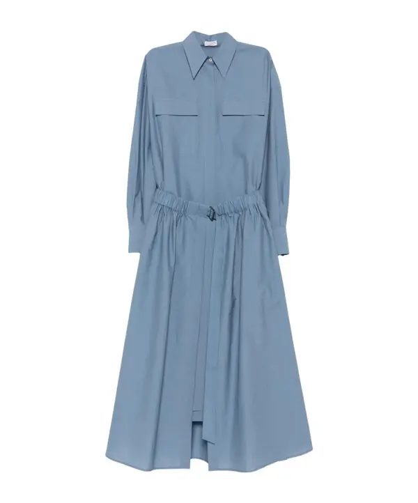 Brunello Cucinelli Belted Pocket-detail Midi Dress
