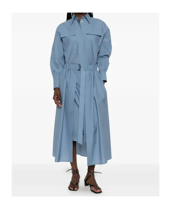 Brunello Cucinelli Belted Pocket-detail Midi Dress