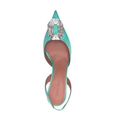 Amina Muaddi Satin Crystal-embellished Pumps