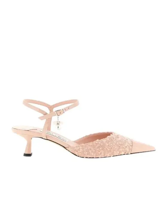 JIMMY CHOO Pearl-pendant Slingback Pumps