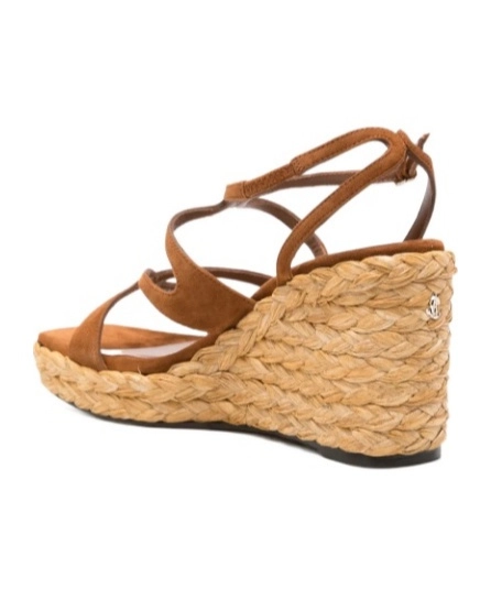 JIMMY CHOO Woven Wedge Platform Sandals