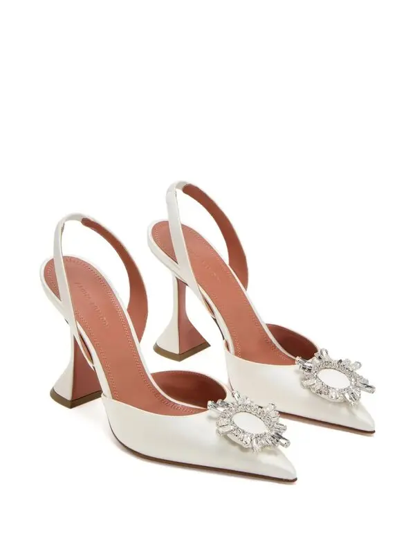 Amina Muaddi Crystal-embellished Ankle-wrap Heels