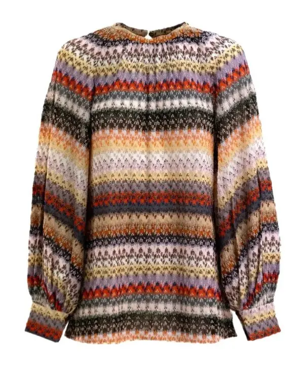 Missoni Striped Balloon-sleeve Top - Multicolor