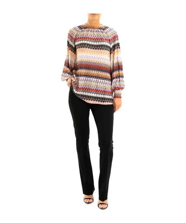 Missoni Striped Balloon-sleeve Top - Multicolor