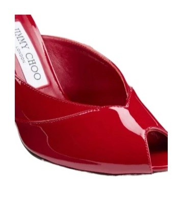 JIMMY CHOO Patent Leather Open-toe Mules