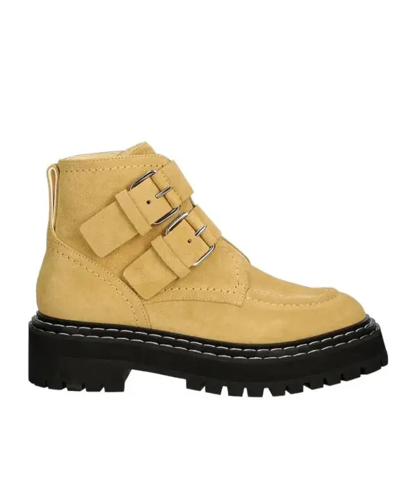 Proenza Schouler Suede Biker Boots - Yellow