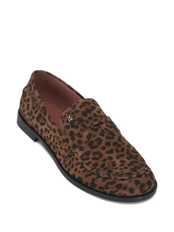 Amina Muaddi Tilda Leopard-pattern Loafers