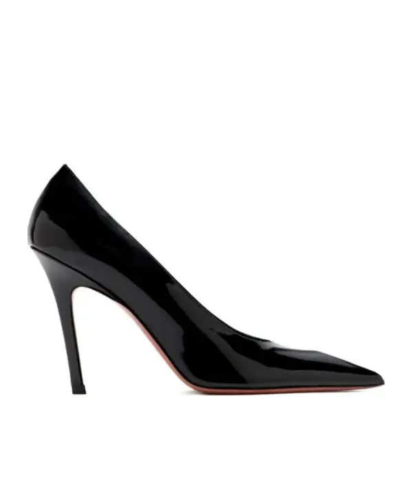 Amina Muaddi Christine Patent Pointed Pumps