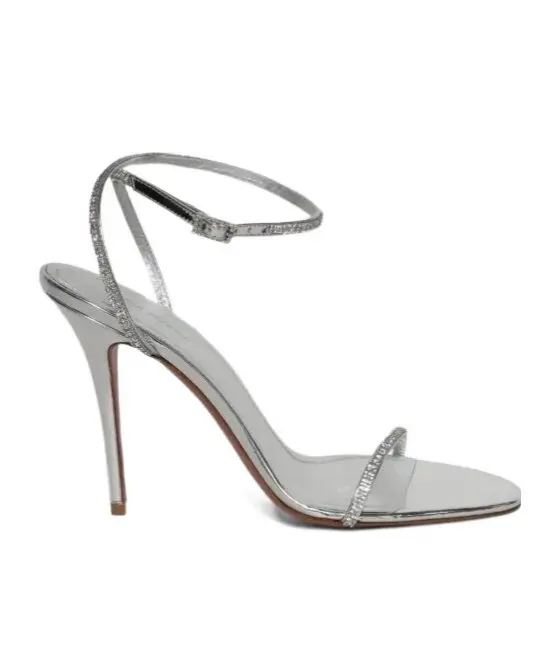 Amina Muaddi Crystal Inlay Sandals