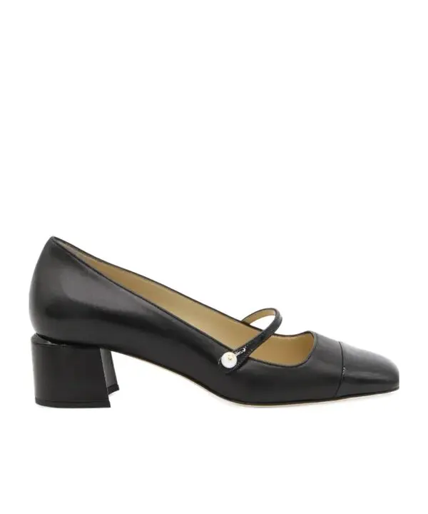JIMMY CHOO Pearl-embellished Block-heel Pumps - Black