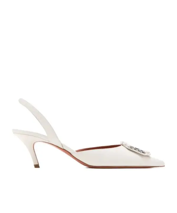 Amina Muaddi Ankle-wrap Mid-heel Pumps