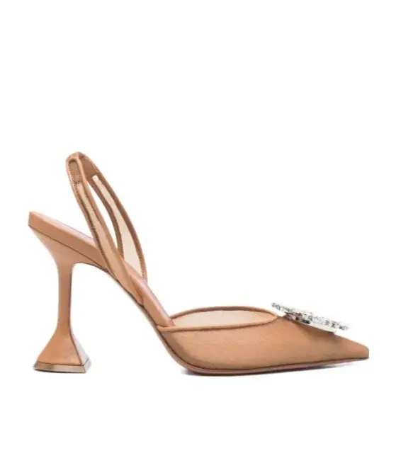 Amina Muaddi Pointed-toe Ankle-wrap High Heels
