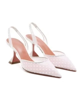 Amina Muaddi Holli Polka-dot Slingback Pumps