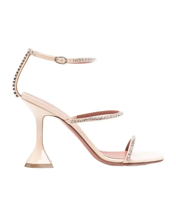 Amina Muaddi Gilda Crystal Ankle-wrap Sandals