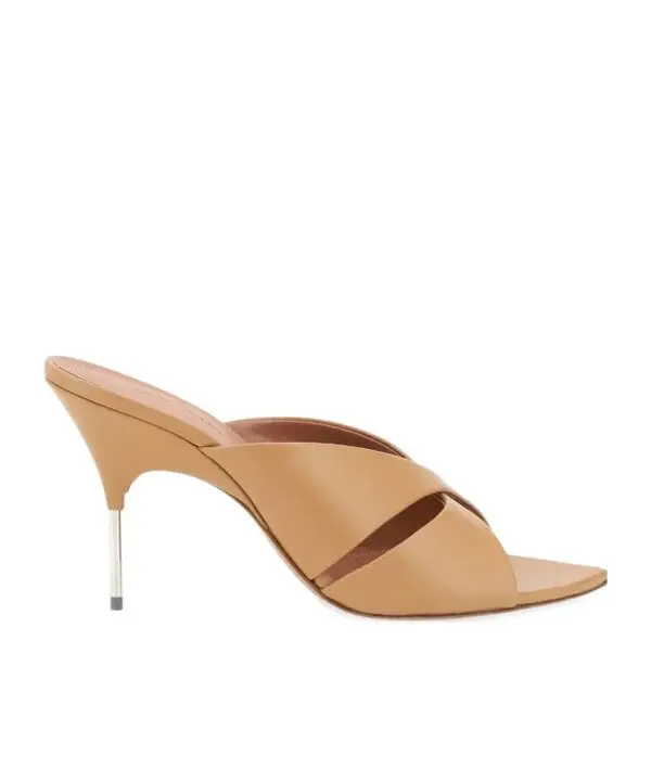 Amina Muaddi High Heel Mules - Nude