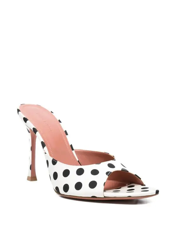 Amina Muaddi Polka Dot Sandals