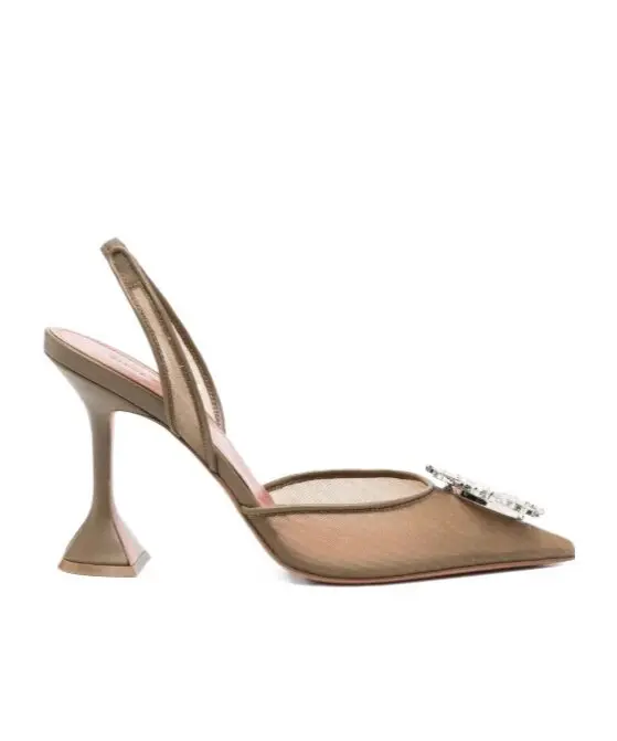 Amina Muaddi Begum Embellishment Sling Pumps