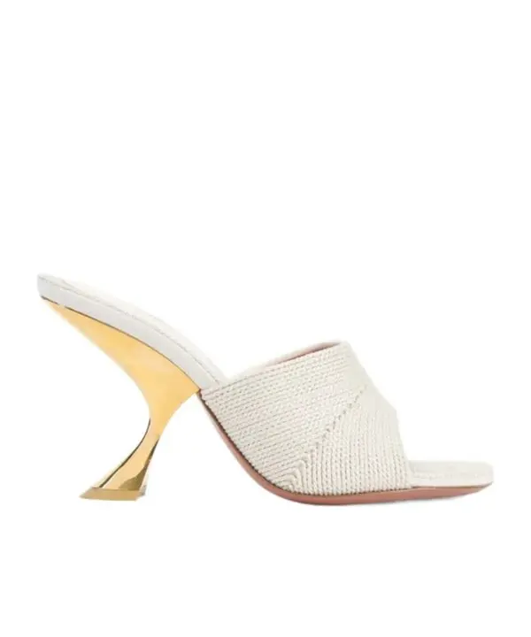 Amina Muaddi 90mm Leather Heeled Sandals