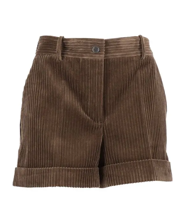 P.a.r.o.s.h Corduroy Shorts With Turn-up Hem