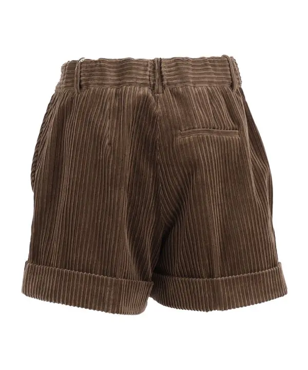 P.a.r.o.s.h Corduroy Shorts With Turn-up Hem