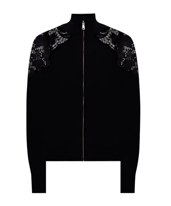 TWINSET Lace-detail Zip-up Jacket