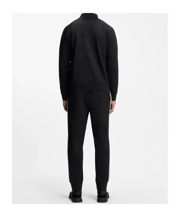 Hugo Boss Triangle-jacquard Zip-up Sweatshirt With Rubberised Logo