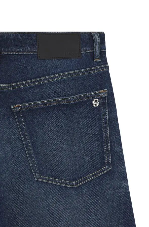 Hugo Boss Tapered-fit Jeans With Stretch Cotton And Contrast Stitching