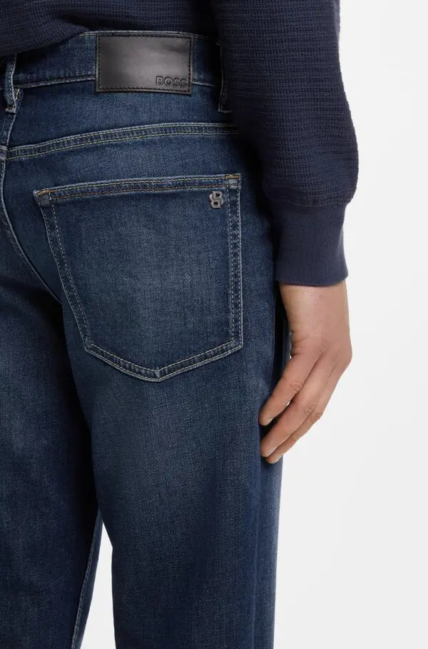 Hugo Boss Tapered-fit Jeans With Stretch Cotton And Contrast Stitching