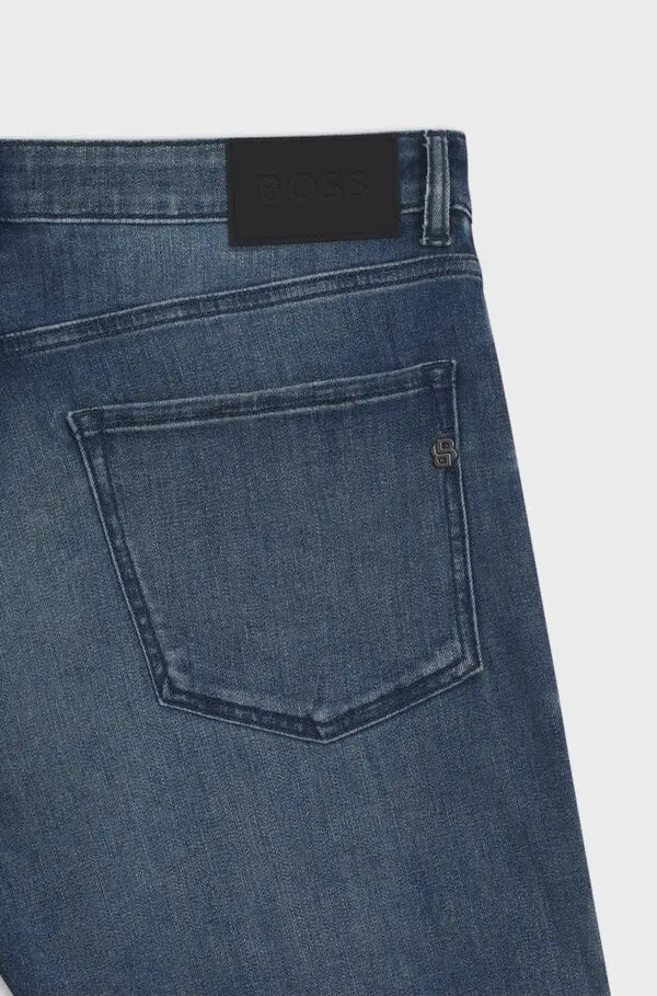 Hugo Boss Regular-fit Jeans In Stretch Denim